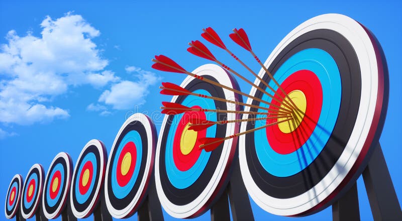 Colored Target Board with Arrows in the Sun Stock Illustration ...