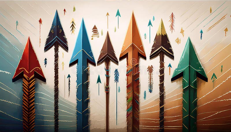 A Row of Colorful Arrows with Different Patterns and Designs ...