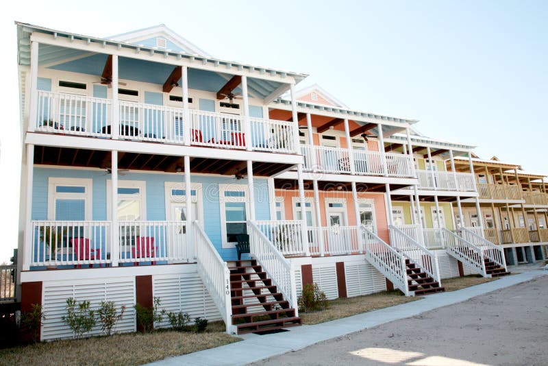 Row of Colorful Beach Houses Stock Image - Image of southern, colorful ...