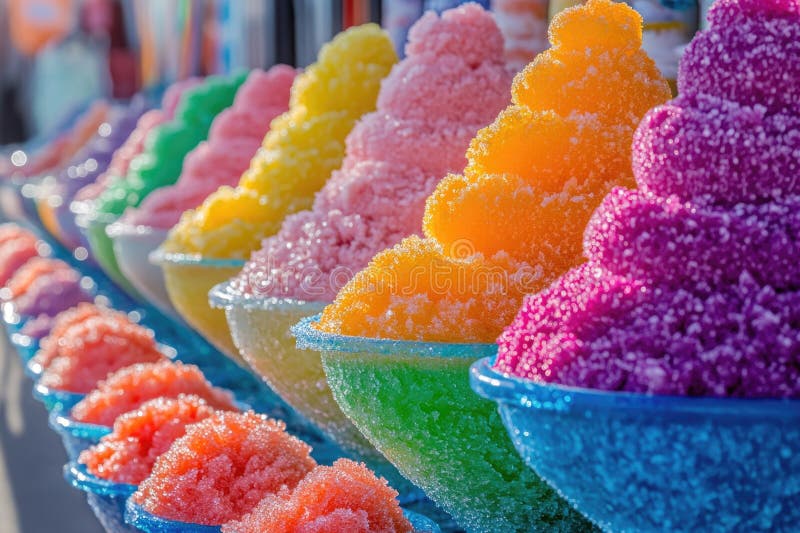 Row Colorful Candy Bowls Filled Various Sweets Stock Photos - Free ...