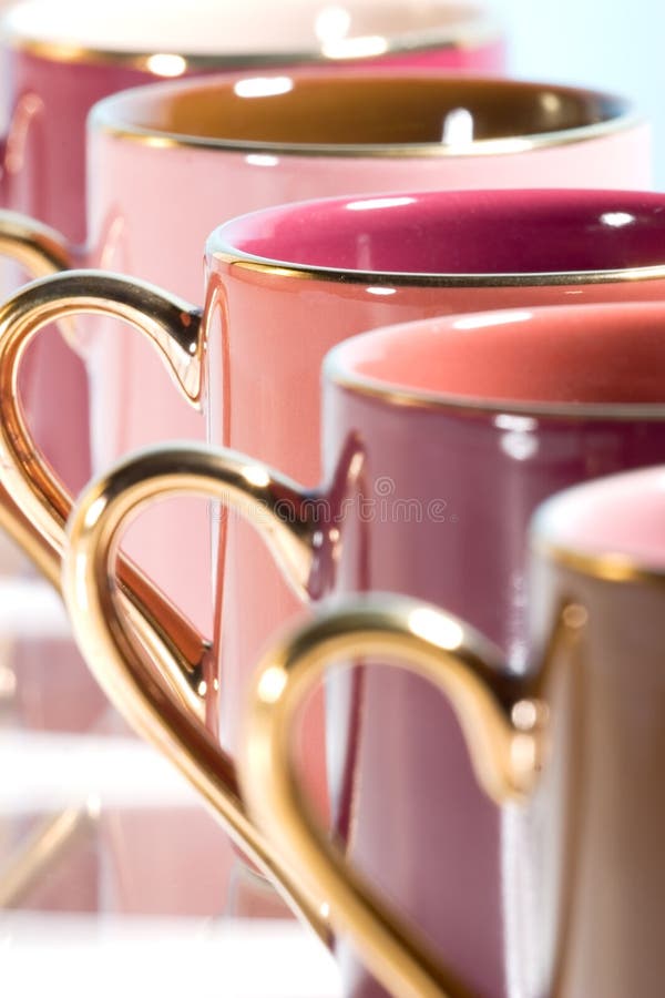 Row of Colorful Coffee Cups Stock Image - Image of ceramics, drinks ...