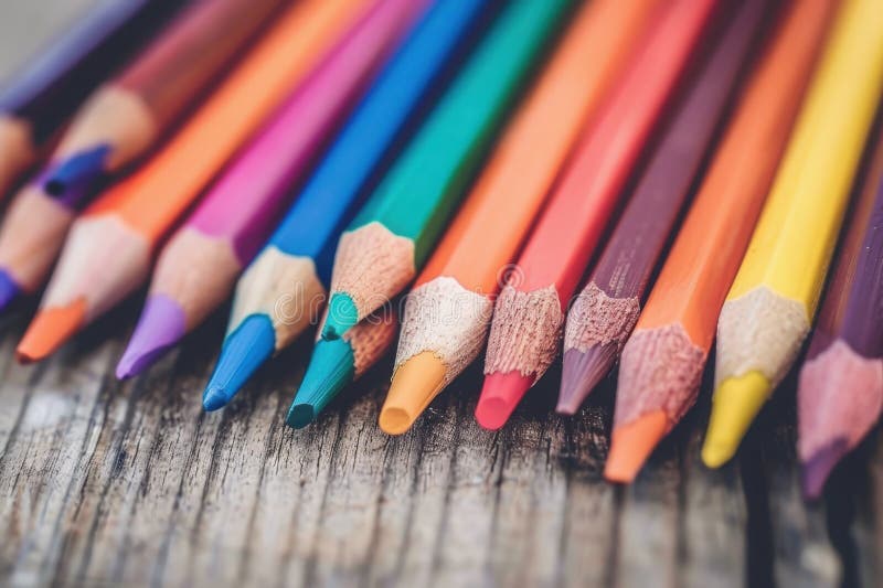 A Spectrum of Color Crayons Ready for September Stock Illustration ...