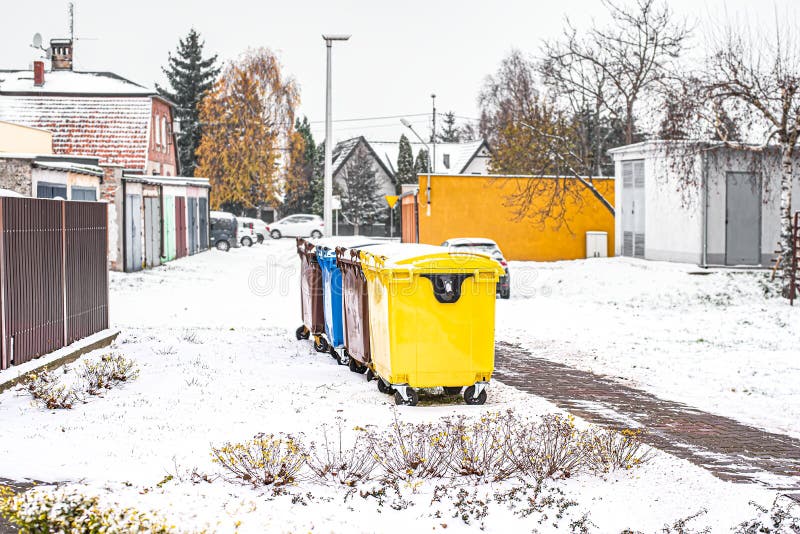 A Row of Colorful Dustbins for Waste Segregation Stock Image - Image of ... A Row of Colorful Dustbins for Waste Segregation Stock Image - Image of ...
