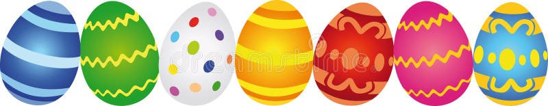 Row of Colorful Easter Eggs Stock Vector - Illustration of colors ...