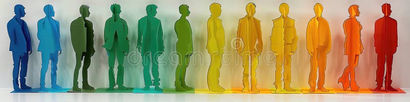 A Row of Colorful Figures Made of Plastic Stock Photo - Image of ...