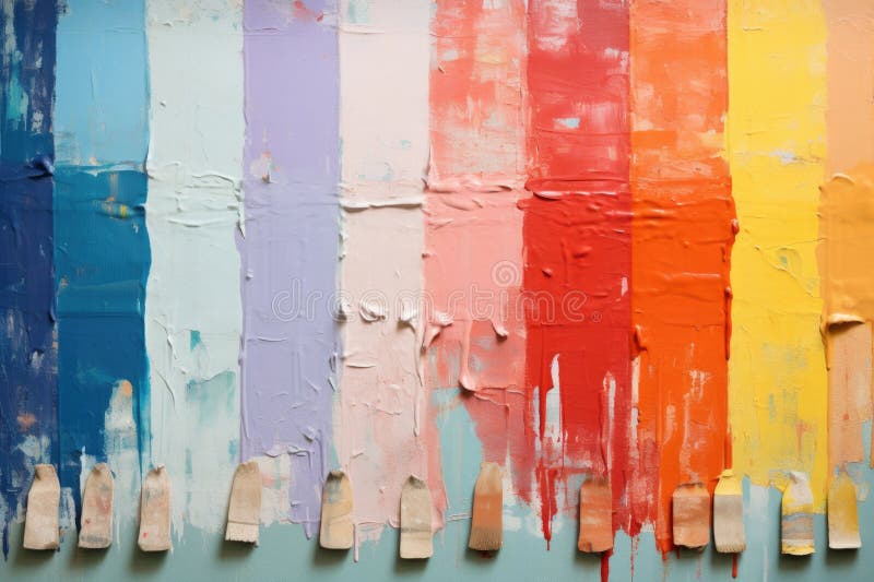 Row of Colorful Paint Swatches on a Wall Stock Illustration ...