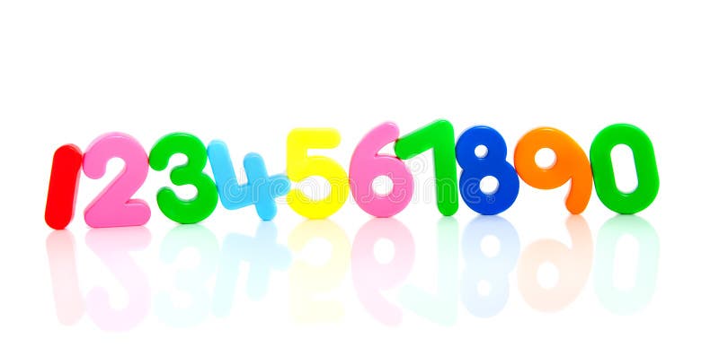 A Row of Colorful Plastic Numbers Stock Photo - Image of seven, card ...