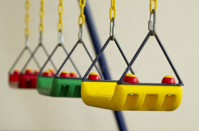 Row of Colorful Swing on White Background Stock Image - Image of ...