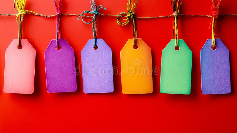 Colorful tags stock image. Image of stationery, post - 69738435