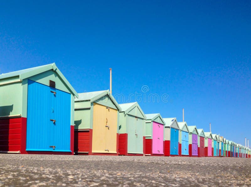 Colorful beach huts stock image. Image of colorful, brighton - 15960813