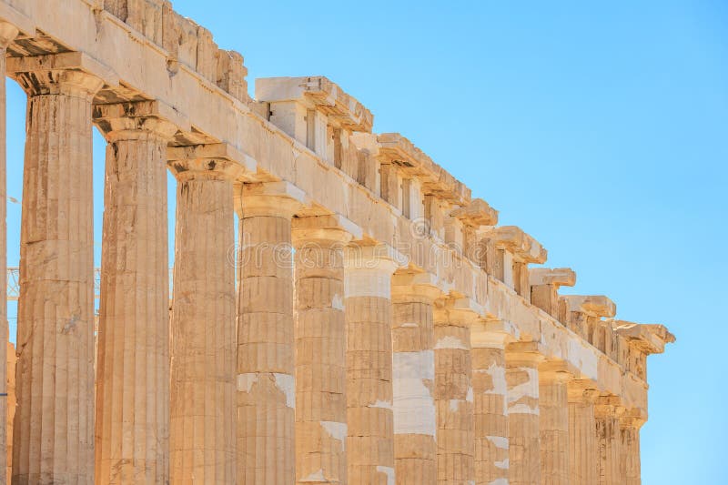 A Row of Columns that are Part of a Building, Acropolis in Athens Stock ...