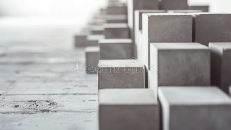 Row of Concrete Blocks on Floor Stock Photo - Image of surface, sturdy ...