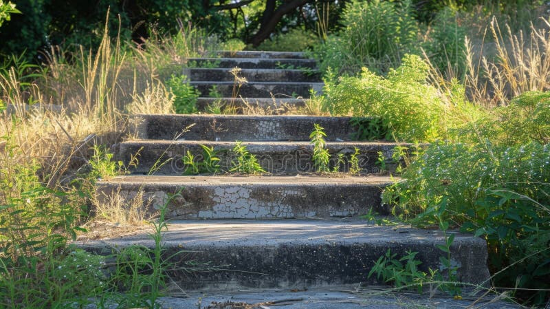 A Row of Concrete Steps Stretching into the Distance Each One with a ...