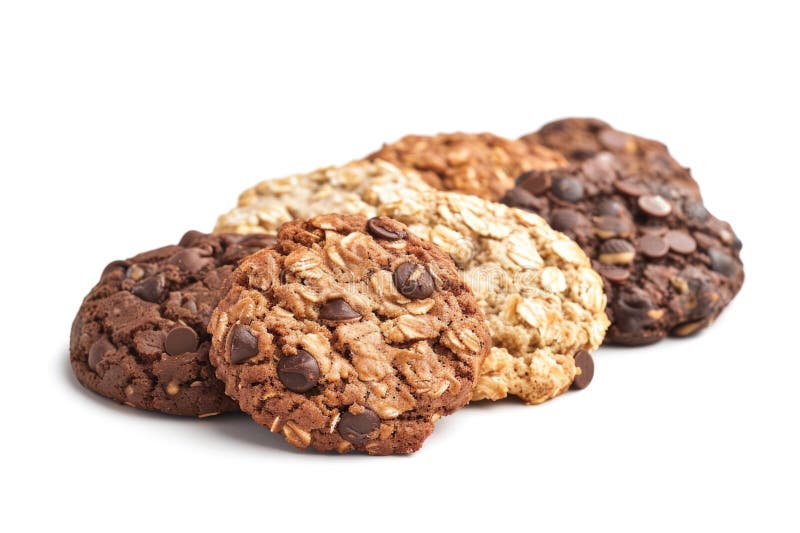 A Row of Cookies with Different Flavors and Toppings Stock Image ...