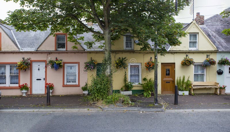 Row of Cottages in Killough, Downpatrick in Northern Ireland Stock ...