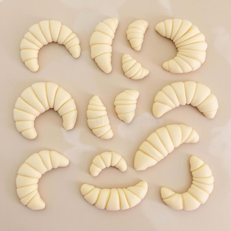 A Row of Croissants are Shown in a Close Up Stock Illustration ...