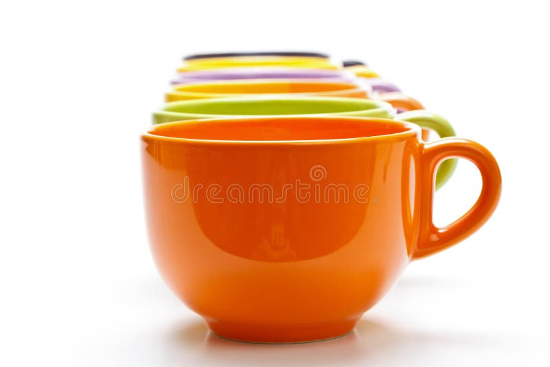 Row of cups stock photo. Image of green, ceramic, empty - 27238922