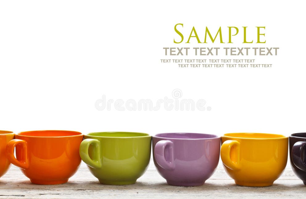 Row of cups stock photo. Image of wood, drink, empty - 27284506