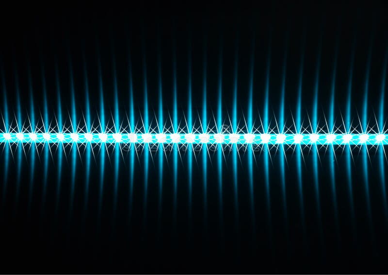 Row of Cyan Illuminated Led Lamps Abstract Background Stock Image ...