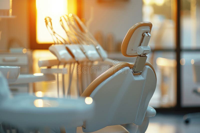Row of Dental Chairs in a Clinical Setting Stock Image - Image of ...