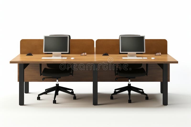 Row of Desks with Computers on Them Sitting on Top of Each Other ...