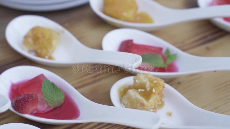 Row of Different Buffet Snacks Stock Video - Video of fresh, meat ...