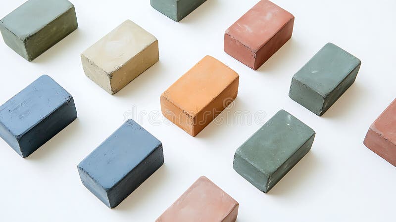 A Row of Different Colored Bricks are Laid Out in a Pattern Stock Photo ...