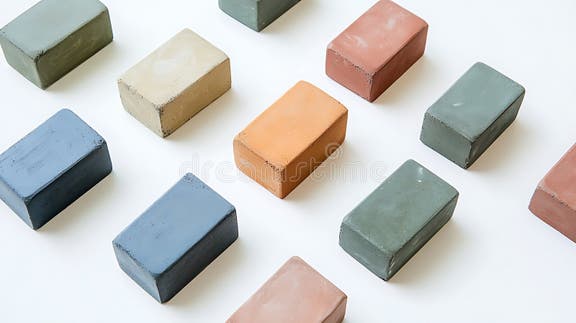 A Row of Different Colored Bricks are Laid Out in a Pattern Stock Photo ...