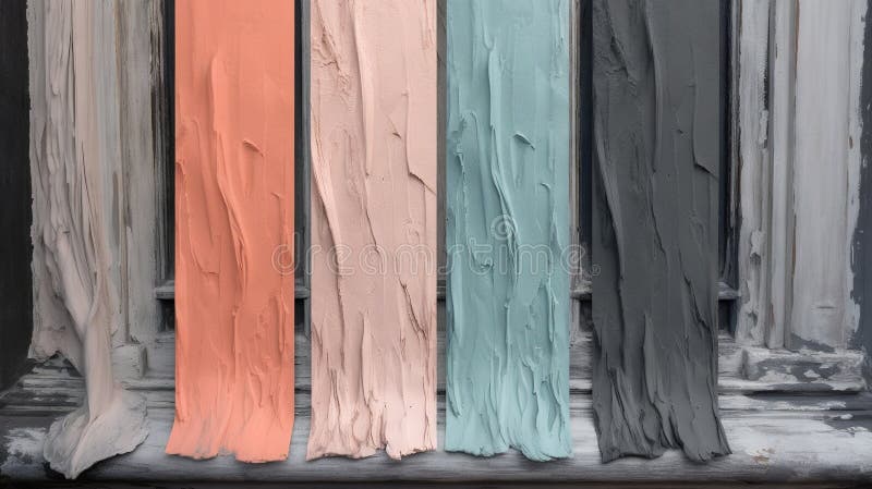 A Row of Different Colored Paint on a Building S Side Stock ...