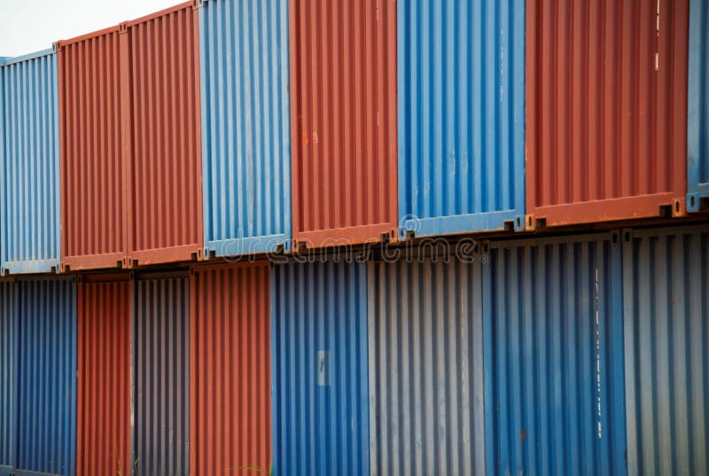 Different Colored Sea Container Stock Photo - Image of global ...