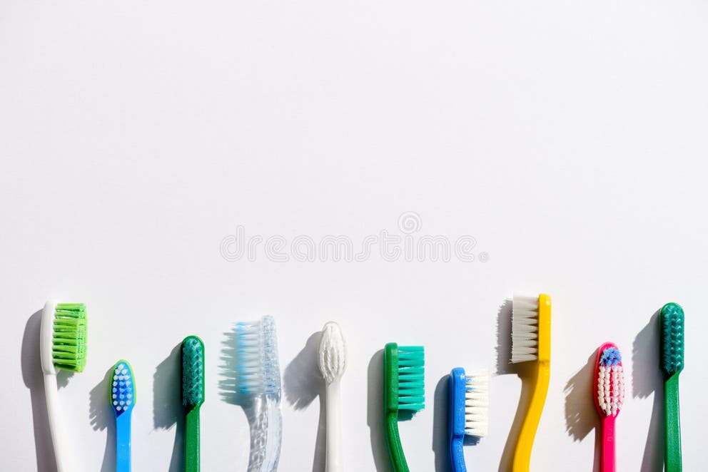 Row of Different Toothbrushes Stock Image - Image of medical, health ...