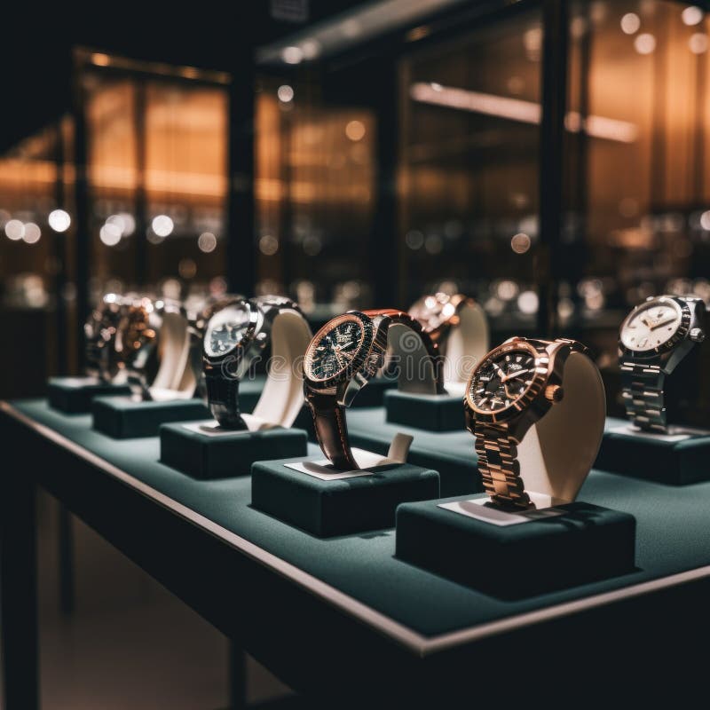 A Row Of Different Types Of Watches On Display Ai Generative Image