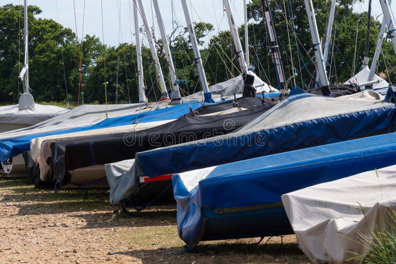Row of Dinghy Sailing Boats Editorial Stock Photo - Image of ...
