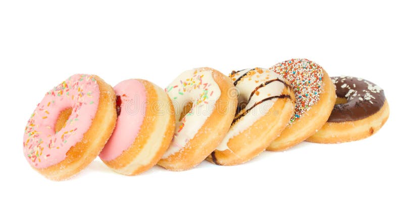 Row of donuts stock photo. Image of background, donut - 32526418