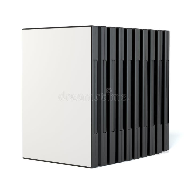 Row of dvd disc boxes stock photo. Image of storage, case - 45123526