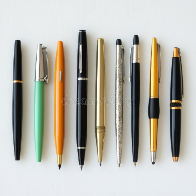 Elegant Pen Collection stock illustration. Illustration of writing ...