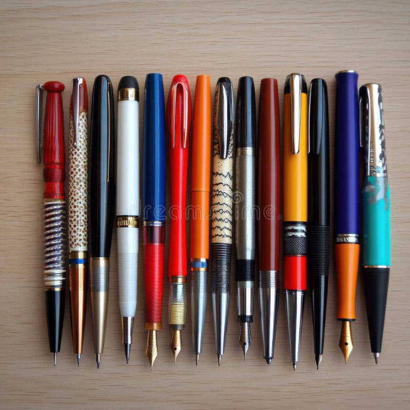 Elegant Pen Collection stock illustration. Illustration of collectible ...