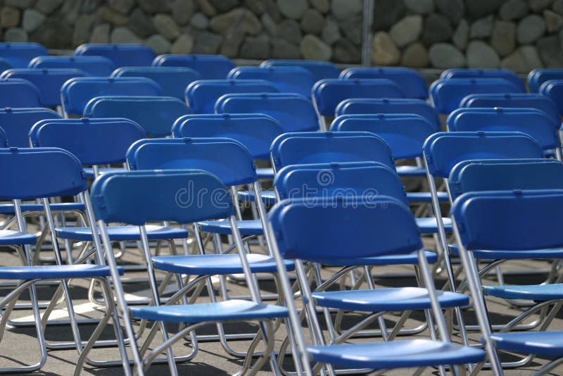 Row of Empty Chairs Outdoors Stock Photo - Image of venue, receding ...