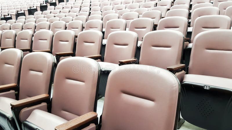 Row of Empty Chairs, Seats in Lecture Hall Stock Photo - Image of ...