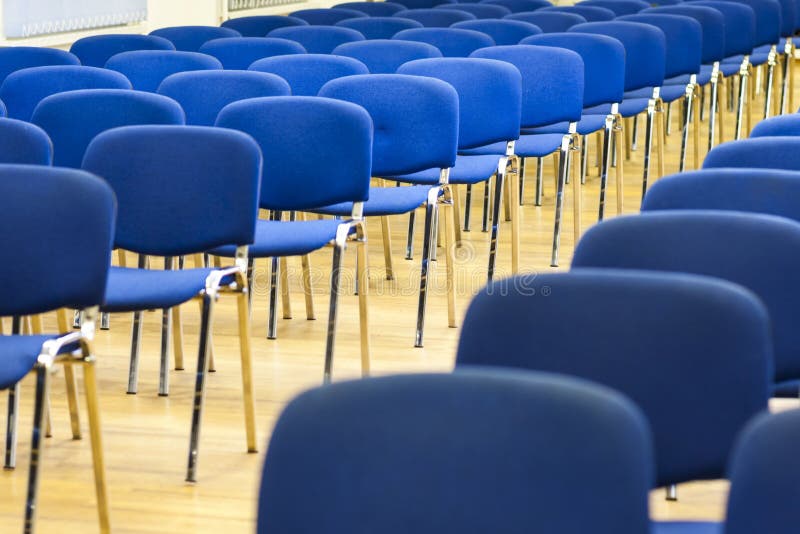 Row of Empty Chairs Standing in Line in the Empty Room Stock Image ...
