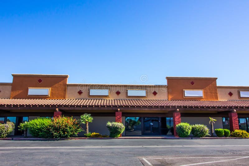 Row of Empty Commercial Store Front Units Stock Image - Image of ...