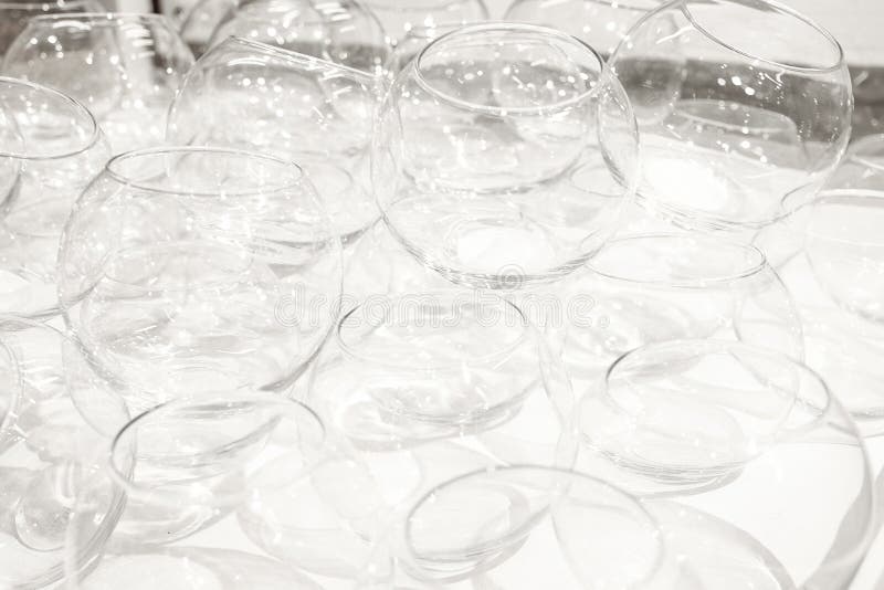 Row of Empty Glasses. Close-up View from Above Stock Photo - Image of ...