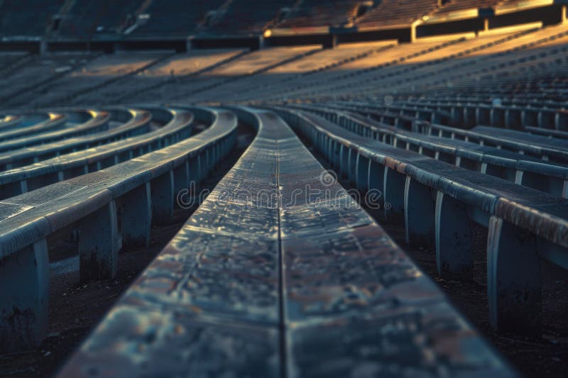 Row of Empty Seats in an Abandoned Stadium Stock Photo - Image of ...