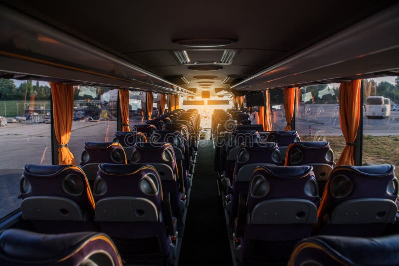 A Row of Empty Seats in a Bus Stock Photo - Image of drive, rear: 170578106