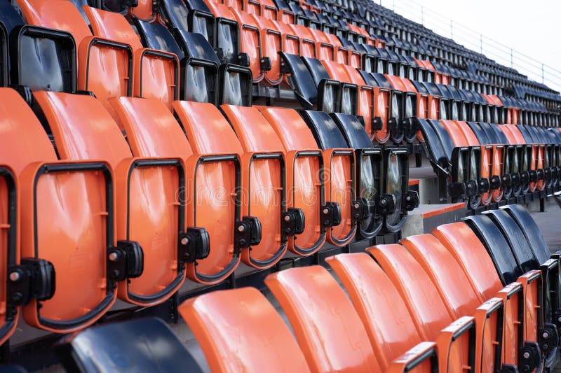 Row of Empty Seats on Main Stand, Sport Event Concept Stock Photo ...