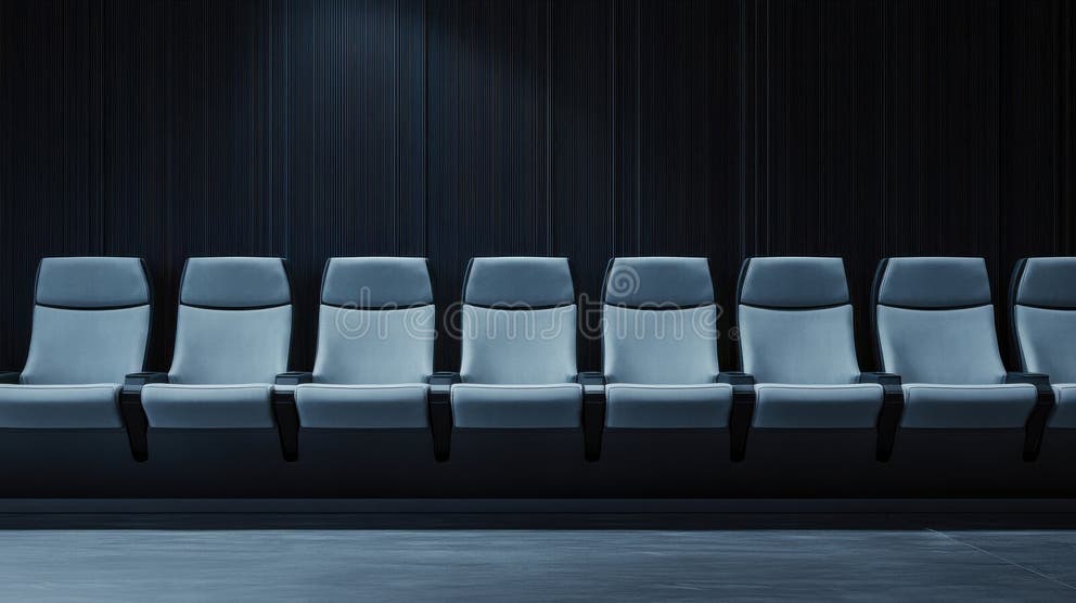 Row of Empty Theater Seats in a Dark Auditorium Setting Stock Image ...