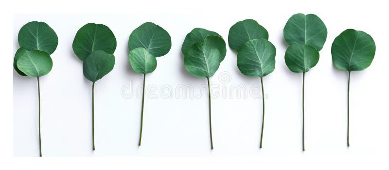 Row of Eucalyptus Branches on Transparent Background, Nature and Botany ...