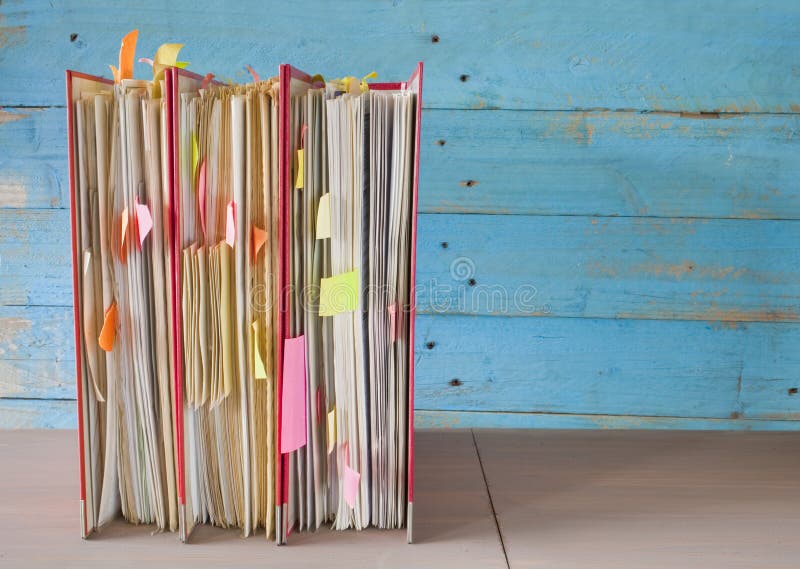 Row of File Folders with Messy Documents, Free Copy Space Stock Photo ...
