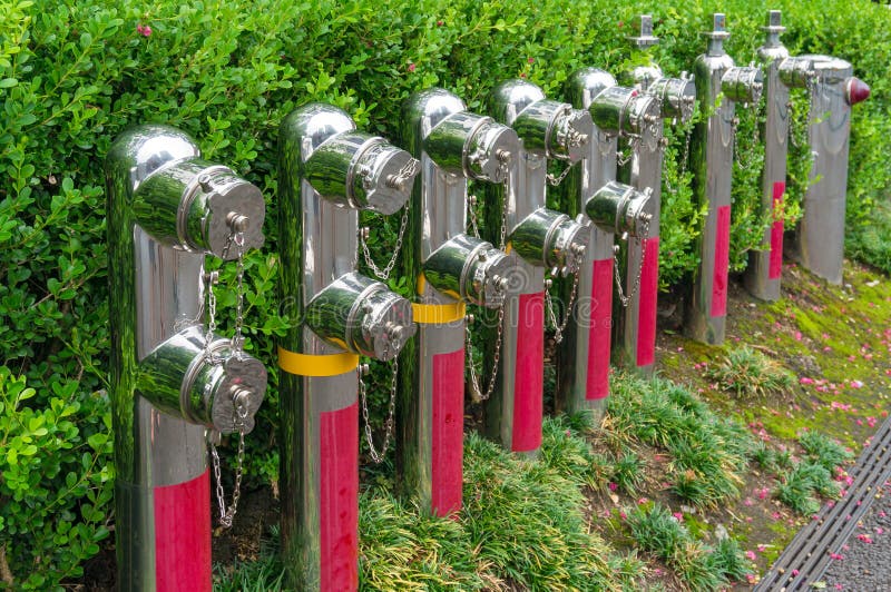 Hydrant Booster Behind Locked Doors Stock Photo - Image of flame ...