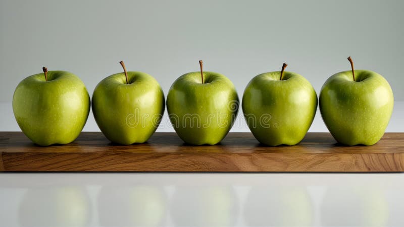A Row of Five Apples and One Orange Stock Illustration - Illustration ...